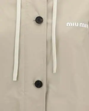 Miu Miu Single-breasted Coat In Panama And Fleece