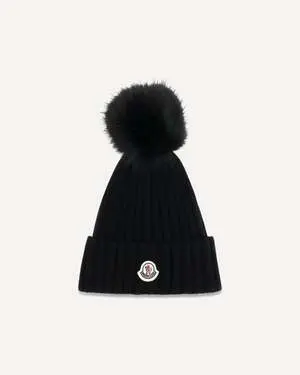 Moncler Wool Hat With Pon Pon