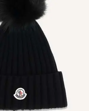 Moncler Wool Hat With Pon Pon
