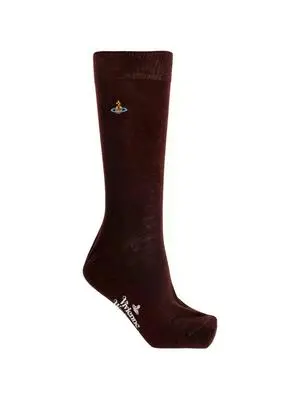 VIVIENNE WESTWOOD Orb-embroidered Socks - Red