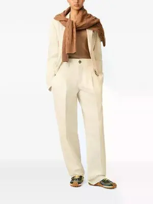 AMI Paris Cotton And Linen Two Pleats Trousers