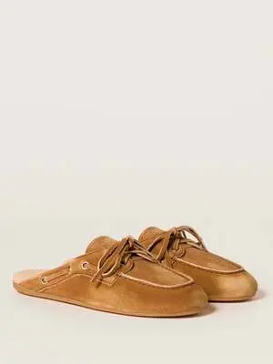 Miu Miu Leather Mules - Brown