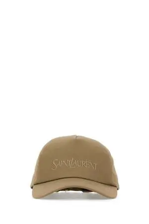 Saint Laurent Cappuccino Cotton Blend Baseball Cap - Brown