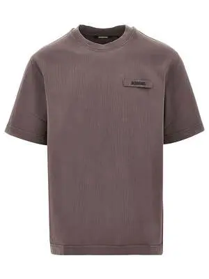 Jacquemus Le T-shirt Gros Grain In Cotton - Brown