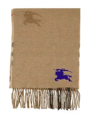 Burberry Sciarpa Reversibile In Cashmere Check Con Cavaliere