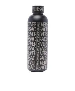 Versace Logo Printed Water Bottle - Black
