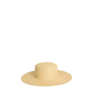 Celine Ribbon Hat In Straw - Nude