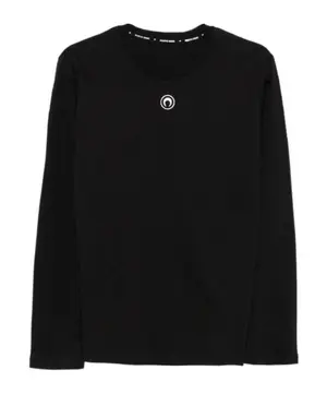 MARINE SERRE Logo Embroidered Long Sleeved T-shirt