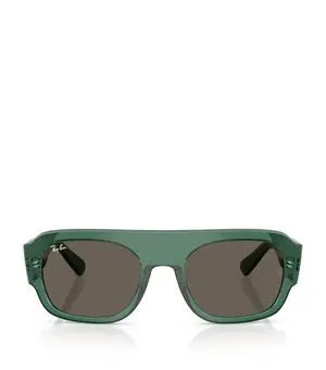 Ray-ban Rb2218 Irregular Frame Sunglasses - Green