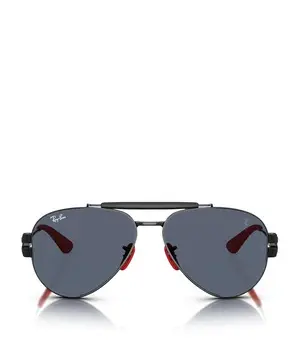 Ray-ban Scuderia Ferrari Collection Aviator Sunglasses - Black