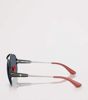 Ray-ban Scuderia Ferrari Collection Aviator Sunglasses - Black