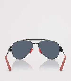 Ray-ban Scuderia Ferrari Collection Aviator Sunglasses - Black