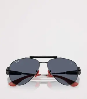 Ray-ban Scuderia Ferrari Collection Aviator Sunglasses - Black