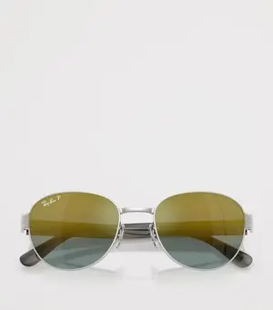 Ray-ban Rb3766 Polarized+ Square Sunglasses - Silver