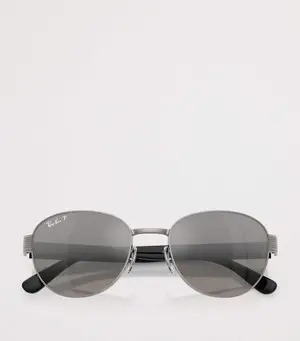 Ray-ban Polarized+ Lenses Square Frame Sunglasses - Grey