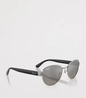 Ray-ban Polarized+ Lenses Square Frame Sunglasses - Grey