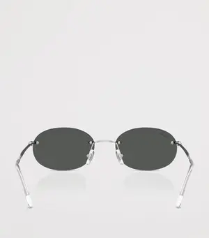 Ray-ban Rb3767 Metal Oval Sunglasses - Silver