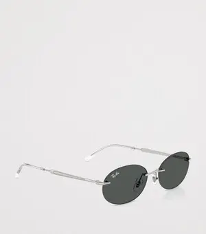 Ray-ban Rb3767 Metal Oval Sunglasses - Silver