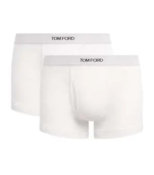 TOM FORD Stretch-cotton Logo Boxer Briefs - White