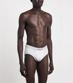TOM FORD Stretch-cotton Logo Briefs