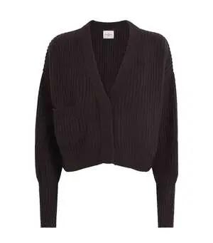 Le Kasha Organic Cashmere Cropped Cardigan With V-neck - Purple