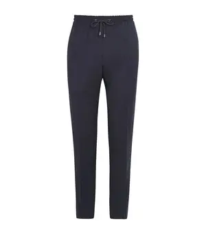 Pal Zileri Virgin Wool Drawstring Trousers - Navy