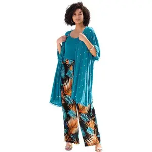 Roaman's Crochet Detailed Wrap - Deep Teal