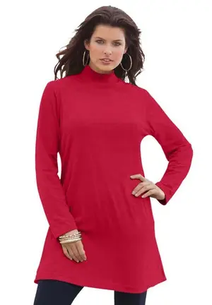 Roaman's Mockneck Tunic - Classic Red