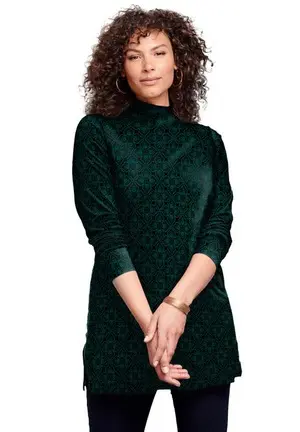 Roaman's Mockneck Tunic - Emerald Green