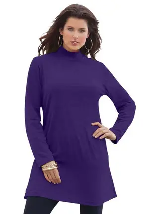 Roaman's Mockneck Tunic - Midnight Violet
