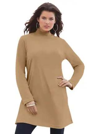 Roaman's Mockneck Tunic - Soft Camel