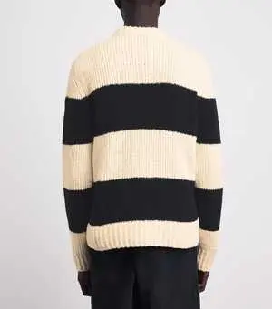 Moncler Wool-blend Stripe Crew Neck Sweater