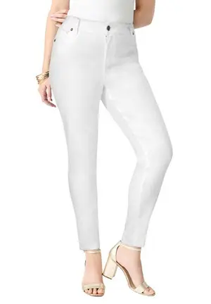Roaman's 7 Slim Jean - White Denim