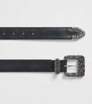 MOLEBO Engraved Buckle Western Belt