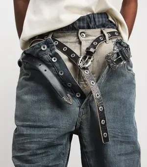 MOLEBO Engraved Buckle Western Belt