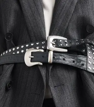 MOLEBO Embossed Leather Western Belt