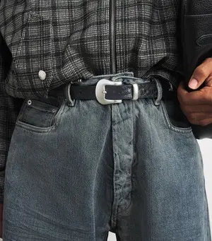 MOLEBO Embossed Leather Western Belt