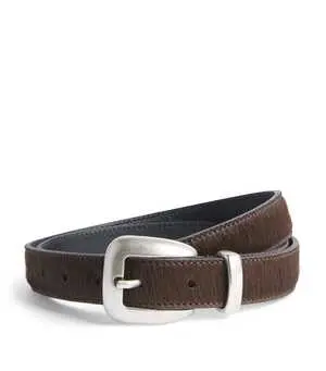 MOLEBO Pony Hair Western Belt - Brown