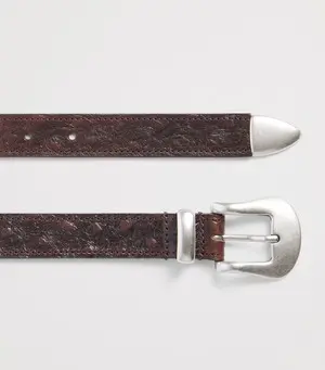 MOLEBO Embossed Leather Western Belt