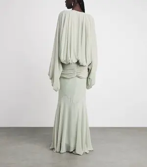 DE LA VALI Chiffon Eulalia Maxi Dress