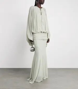 DE LA VALI Chiffon Eulalia Maxi Dress