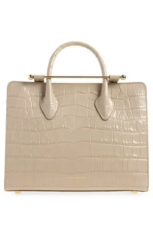Strathberry Midi Croc Embossed Tote