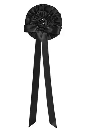 Simone Rocha Ribbon Rosette Bag Charm - Black/jet