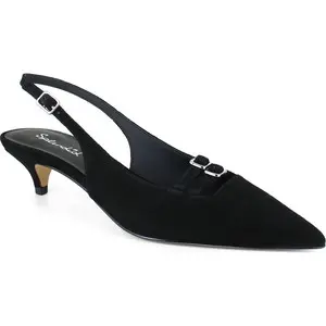 Splendid Vivi Pointed Toe Slingback Kitten Heel Pumps - Black