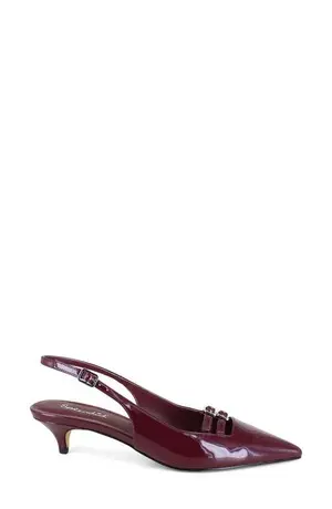 Splendid Vivi Pointed Toe Slingback Kitten Heel Pumps - Wine