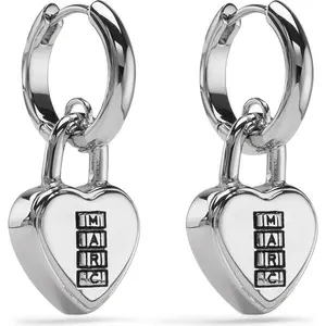 Marc Jacobs Heart Padlock Huggie Hoop Earrings - Silver