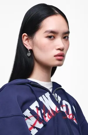 Marc Jacobs Heart Padlock Huggie Hoop Earrings - Silver
