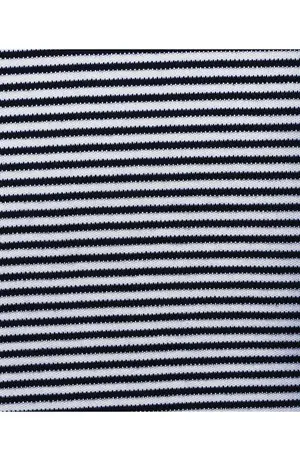 LANDS' END Short Sleeve Cotton Supima Polo Shirt - Radiant Navy Micro Stripe