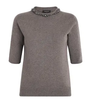 Fabiana Filippi Virgin Wool-silk-cashmere Embellished Sweater