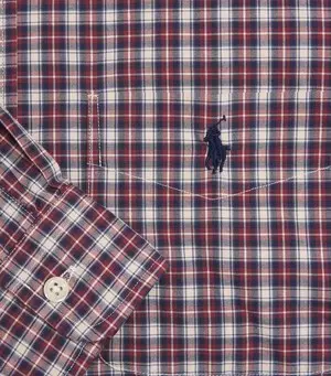 Polo Ralph Lauren Cotton Check Polo Pony Custom Fit Shirt